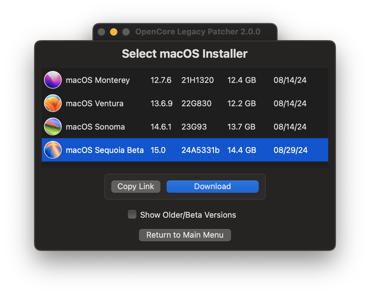 OpenCore Legacy Patcher 2 4 0 For MacOS OpenCore Legacy Patcher OpenCore Legacy Patcher 2 4 0 For MacOS OpenCore Legacy Patcher